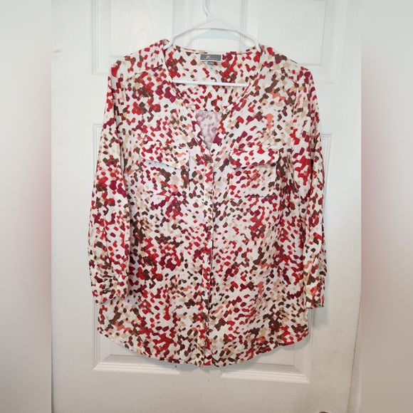 JM Collection | Tops | Jm Collection Womens Size 6 0 Linen Blouse Red ...